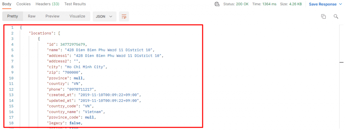 Shopify API 2025 - Retrieve inventory levels for the specified ...