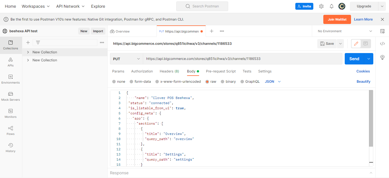 BigCommerce API: How To Update A Channel Using Postman