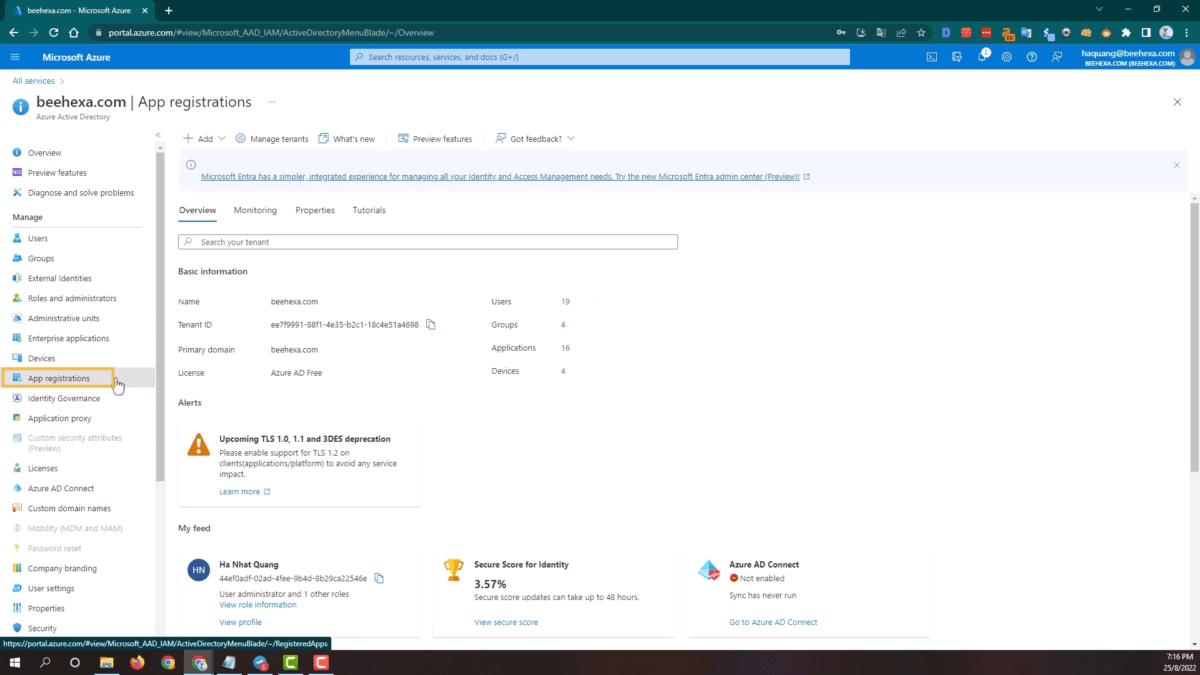 How To Register An Application In Azure Active Directory Microsoft User Guide Beehexa