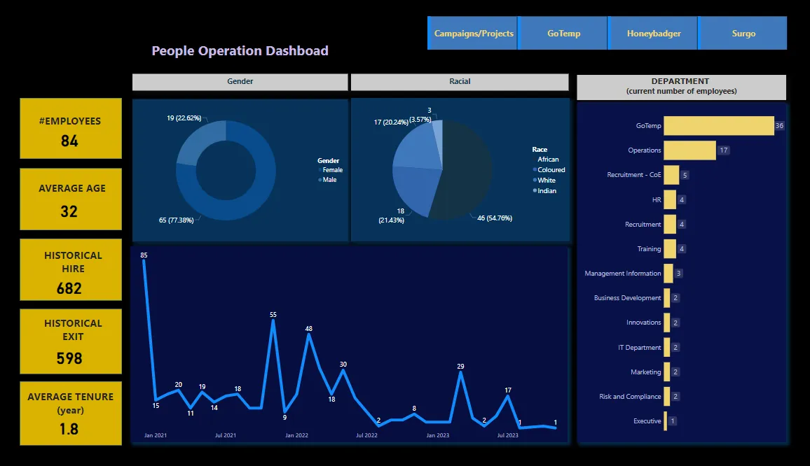 Top 7 Free Power BI Template for HR Management