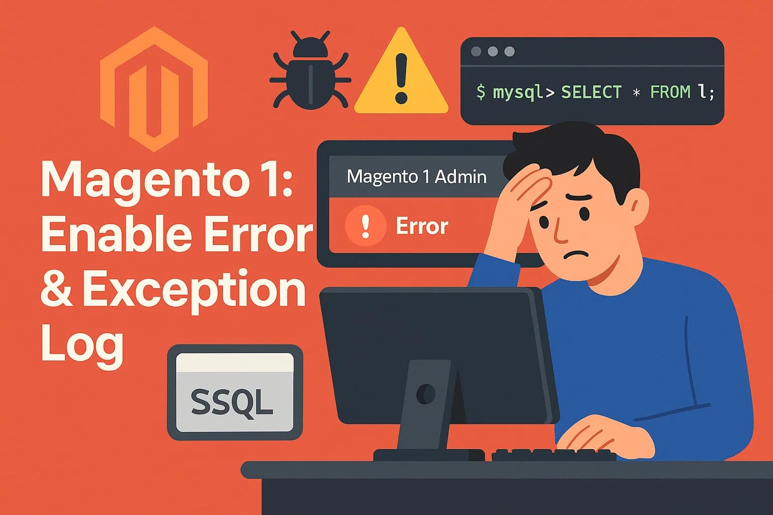 Magento 1: enable error and exception log - Beehexa